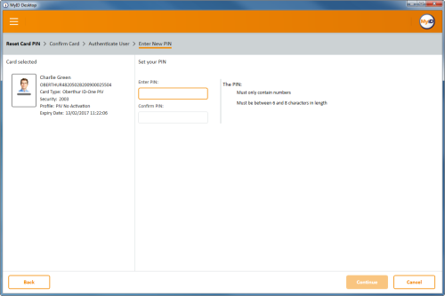 Unlocking cards and resetting PINs