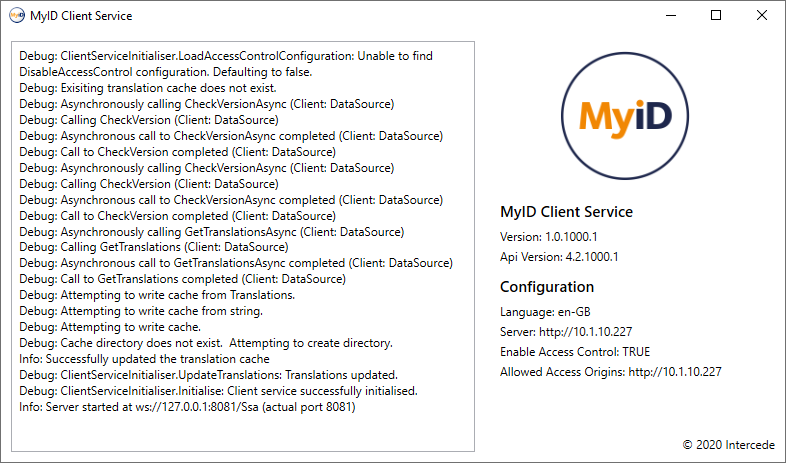 Installing the MyID Client Service