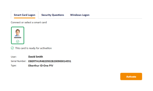 Logon using a smart card and PIN