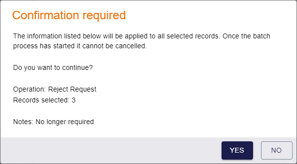 Approving, rejecting, and canceling requests