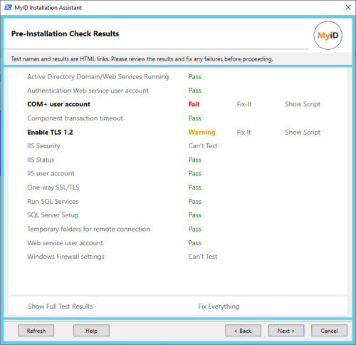 Pre-installation configuration