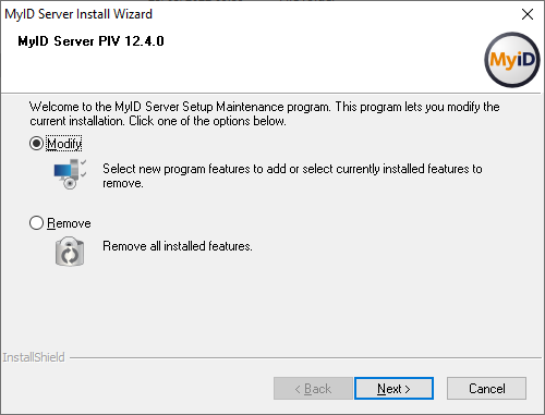 Modifying the installation