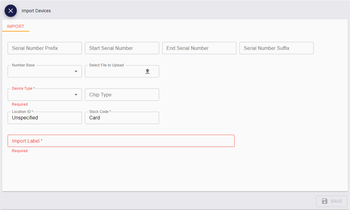 Importing devices from a manifest file