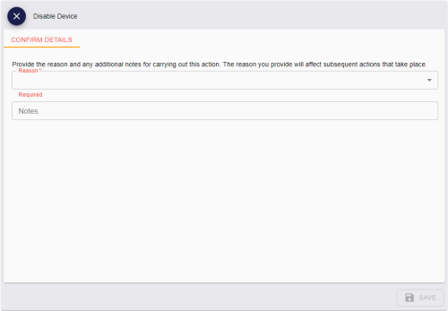 Enabling and disabling devices