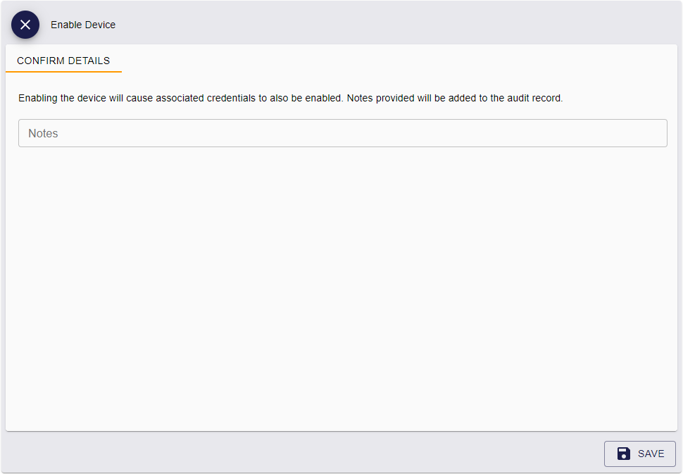 Enabling and disabling devices
