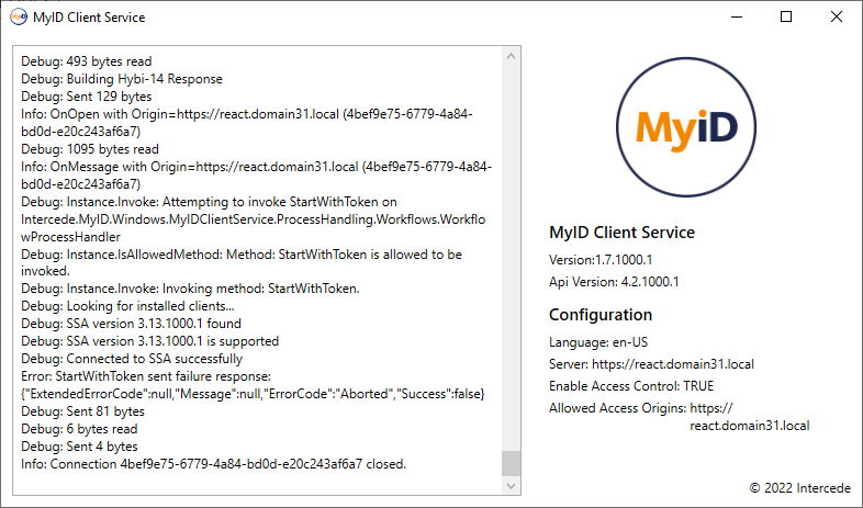 Troubleshooting MyID Client Service connection issues