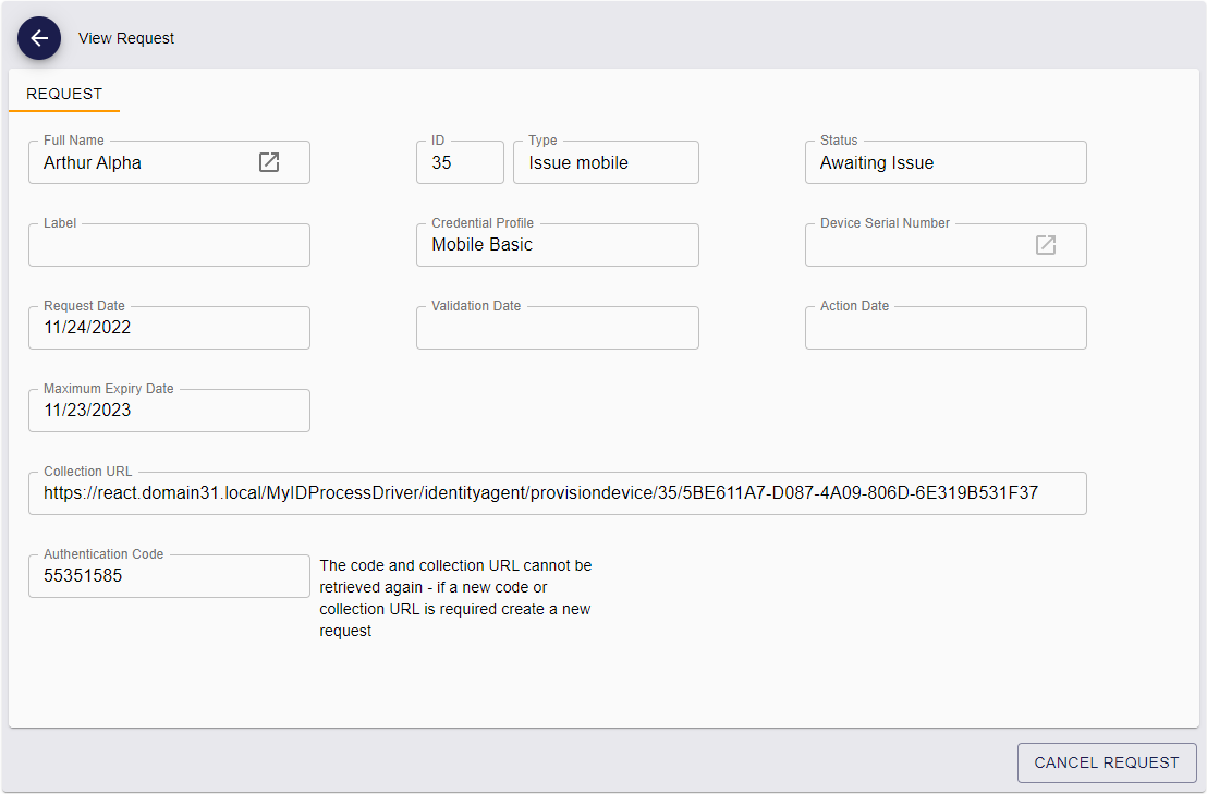 Requesting a replacement mobile device
