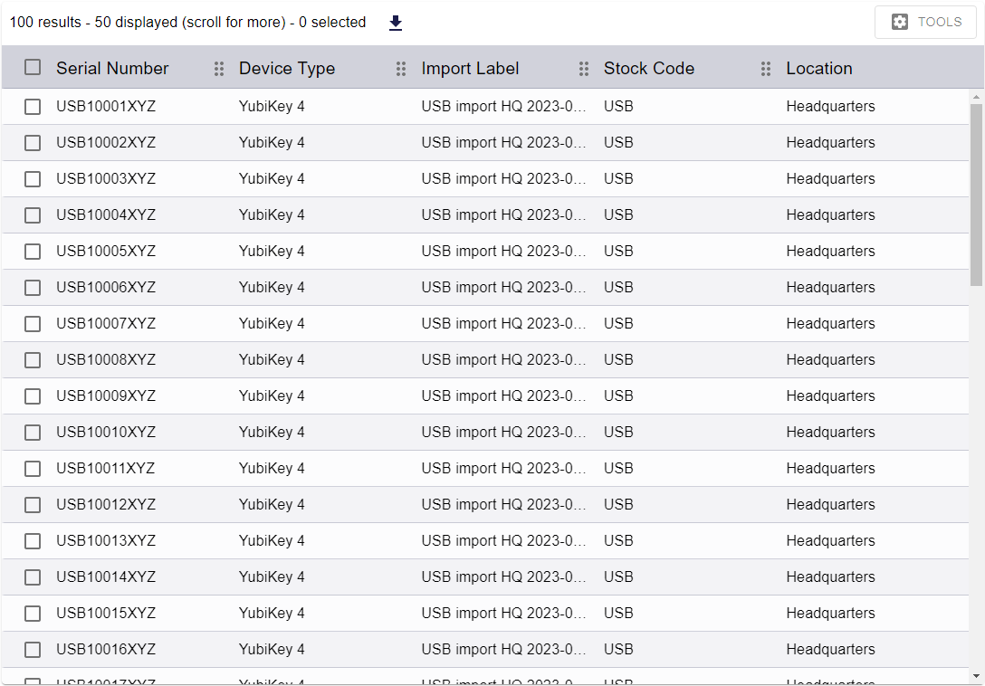 Adding devices to a stock transfer